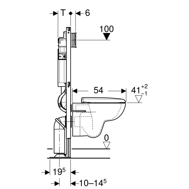 Bâti-support Geberit Duofix, avec réservoir à encastrer, plaque de ...
