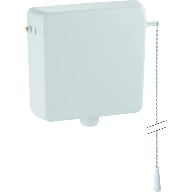 Réservoir apparent Geberit AP123, rincage simple touche, avec chain...