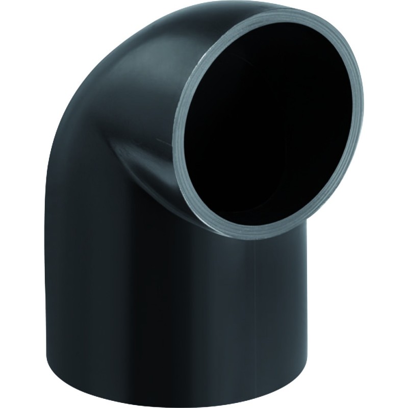 Coude 90° Geberit PE réduit, à branche longue et petit rayon: 90°, Coude 90° Geberit PE réduit, à branche longue et petit rayon: 90°,