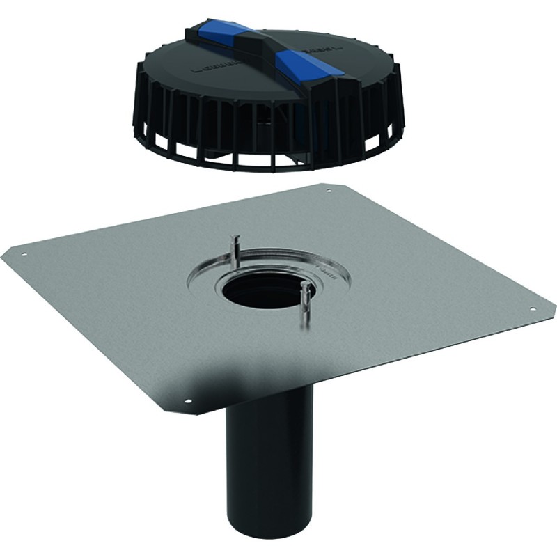 Naissance d'eaux pluviales Geberit Pluvia avec tole de raccordement...