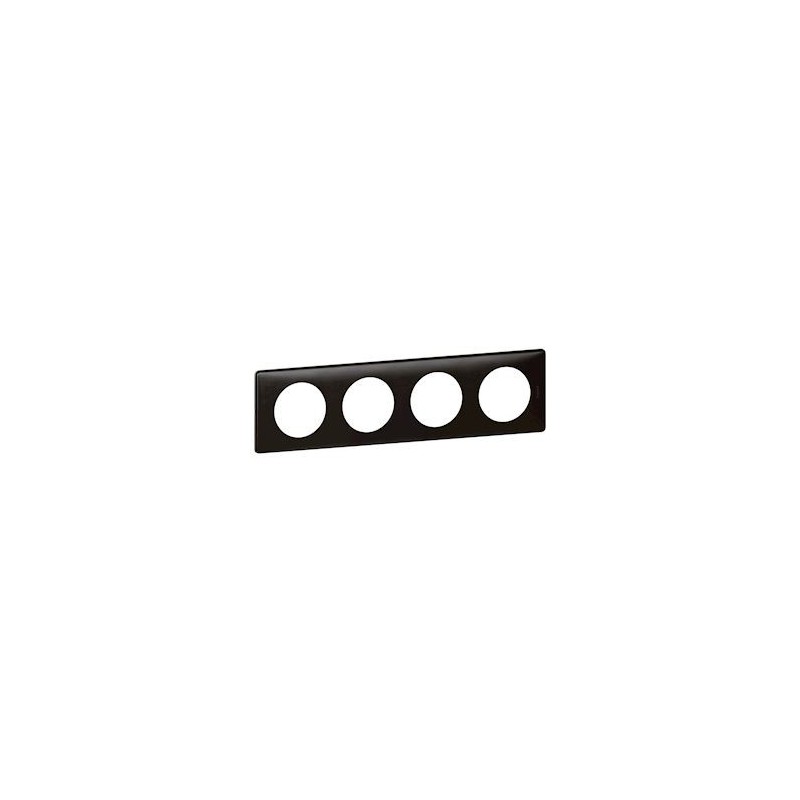 Plaque Celiane Metal 4 postes - finition Carbone - 068984 - LEGRAND...