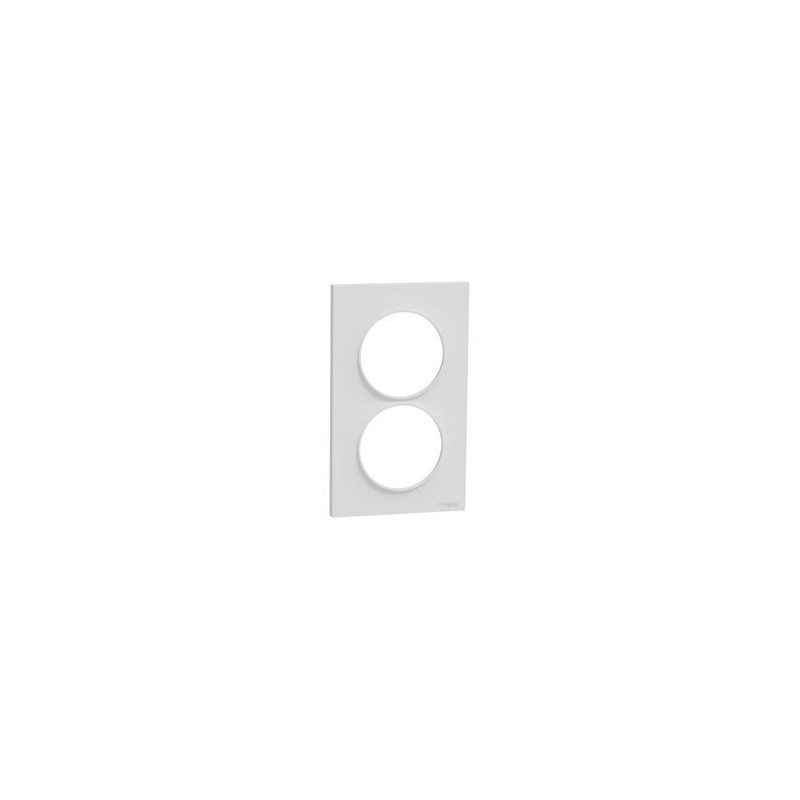 Odace Styl, plaque Blanc 2 postes verticaux entraxe 57mm - S520714 ...