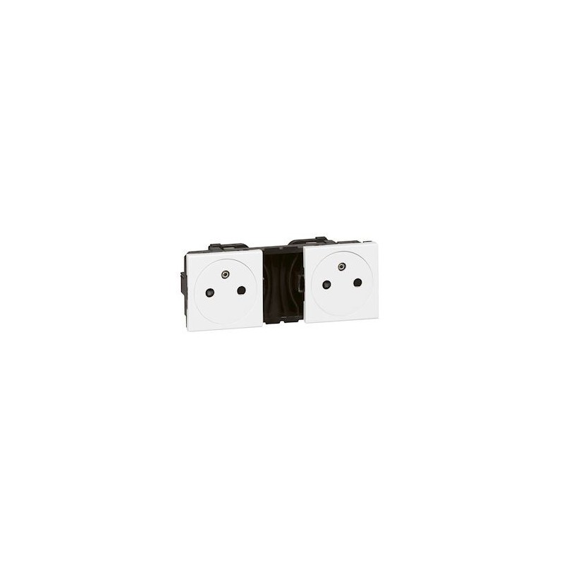 Double prise de courant 2P+T Surface precablees Mosaic 2x2 modules ...